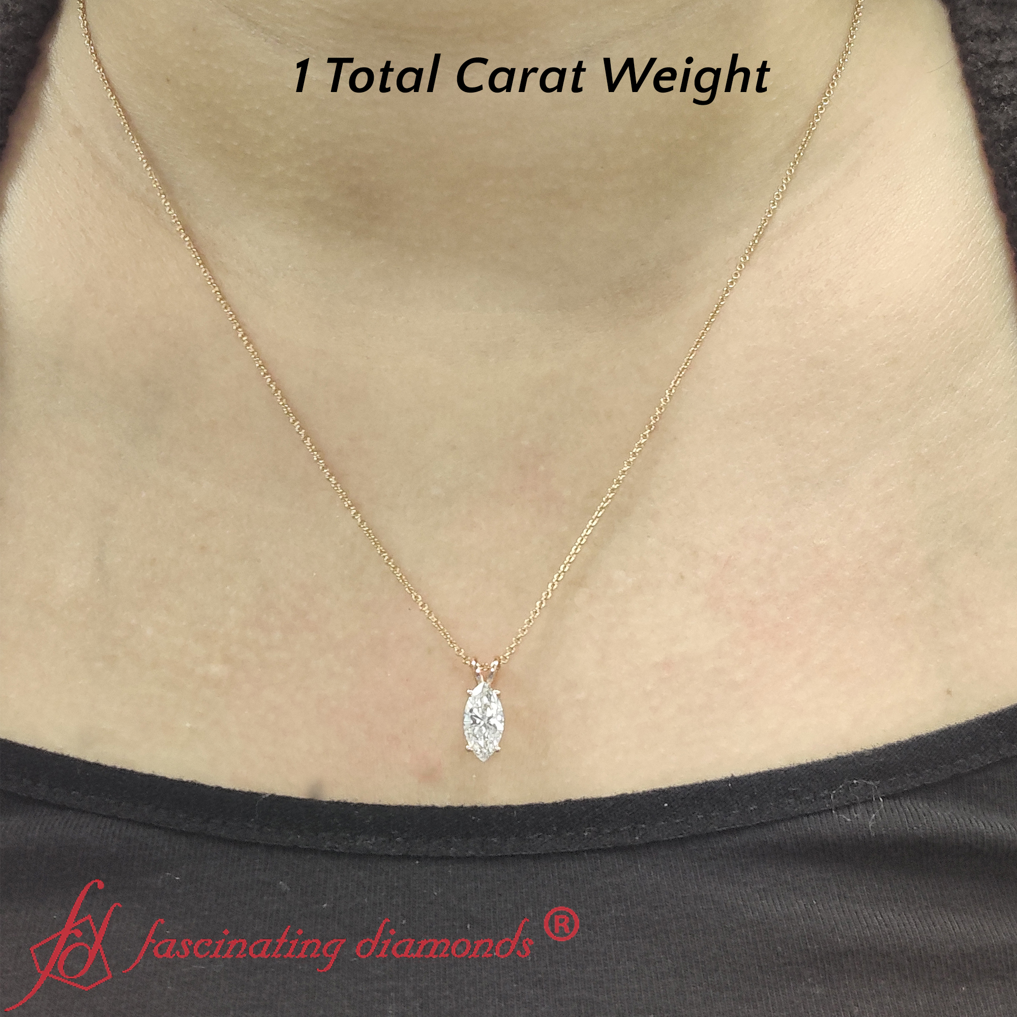 1 carat diamond gold necklace store